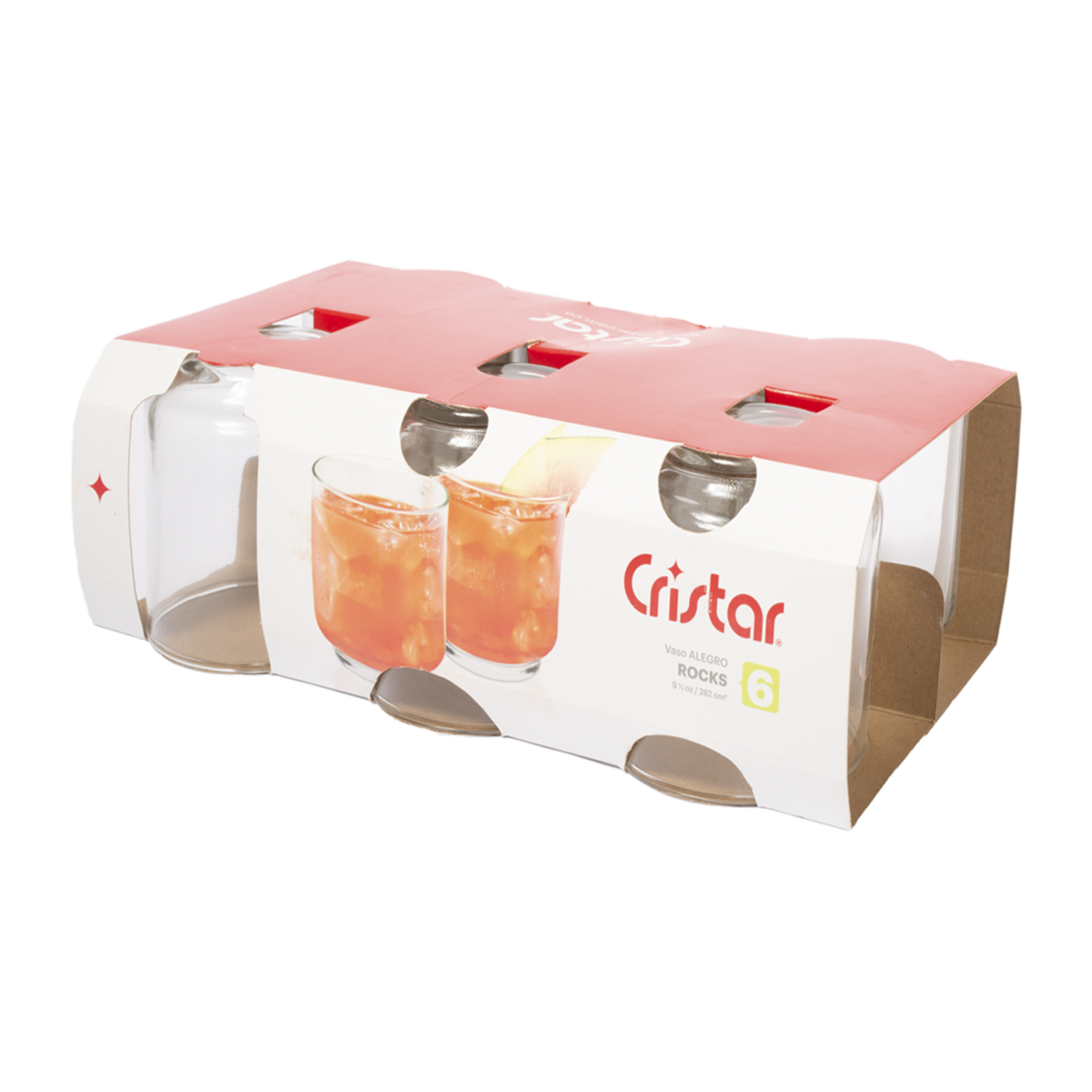 Set De Vasos Alegro Rocks 6X282 Ml CRISTAR 2866CL - Megamaxi