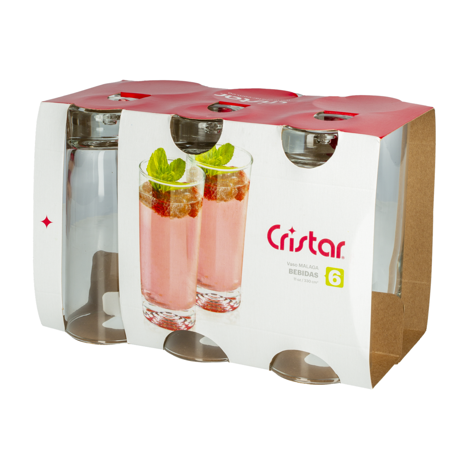 Set De Vasos Málaga Bebidas 6X325 Ml CRISTAR 0722CL - Megamaxi
