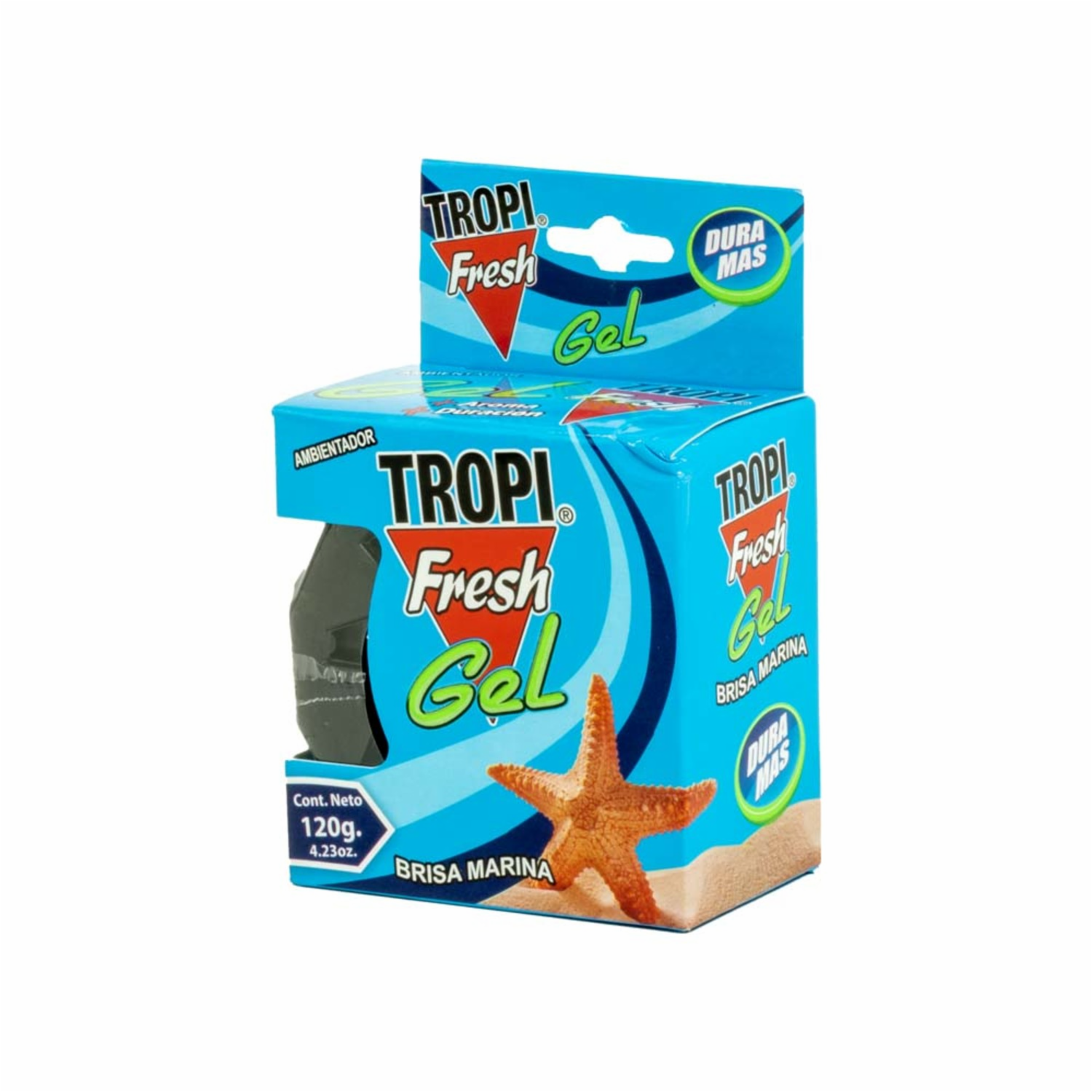Ambiental Para Auto En Gel Aroma Brisa Marina TROPI FRESH 120 G - Megamaxi