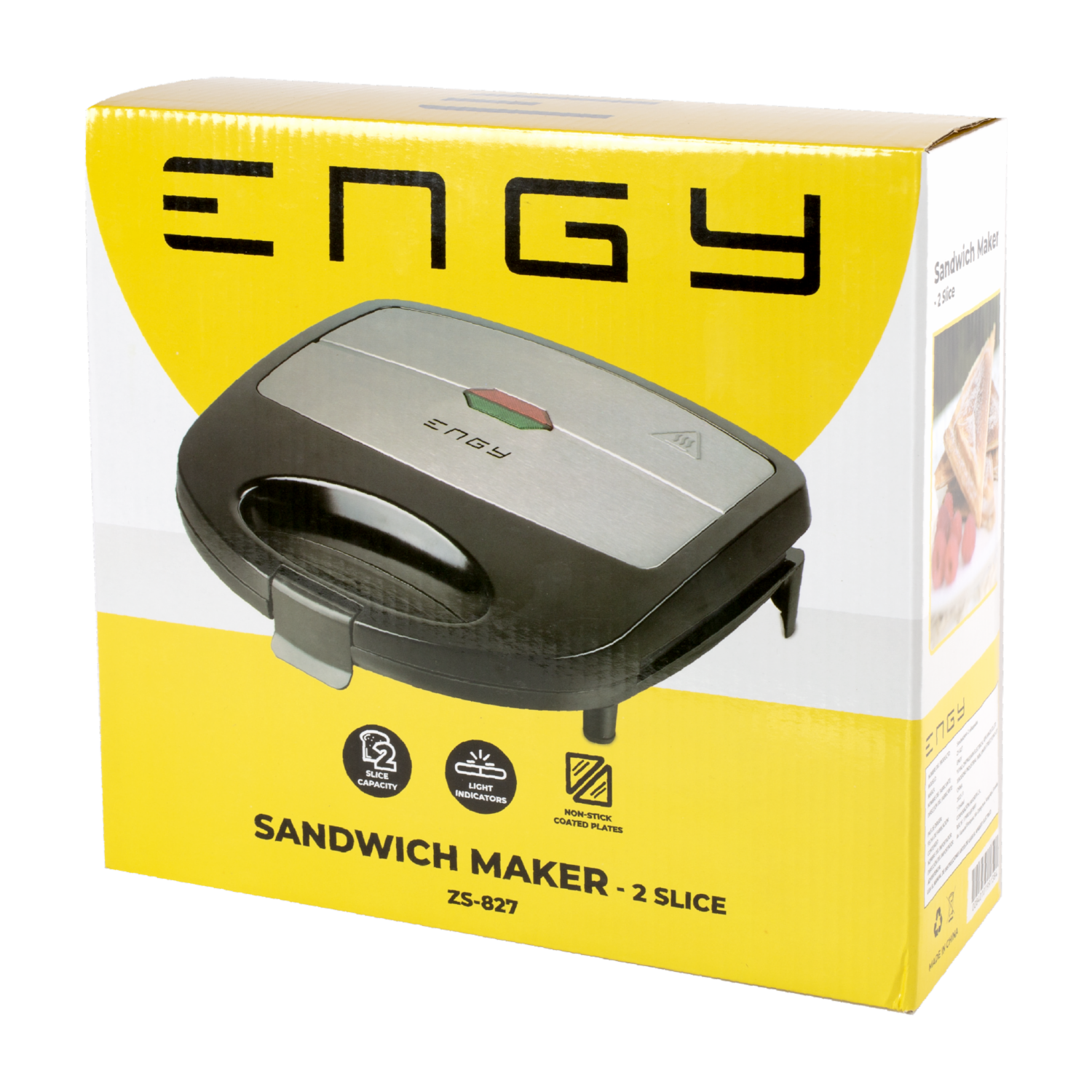Sanduchera De 2 Rebanadas Modelo Zs-827 ENGY 750 Watts - Megamaxi