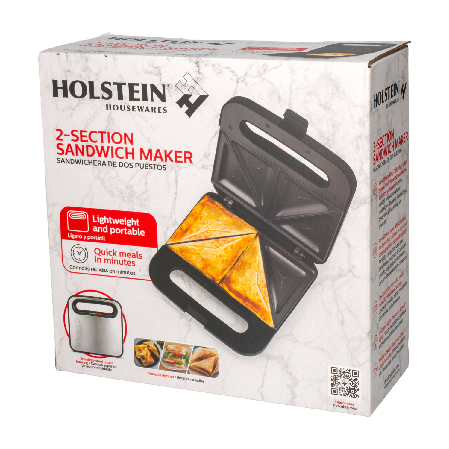 Sanduchera 2 Secciones HH-09125001B HOLSTEIN 110 V - Megamaxi